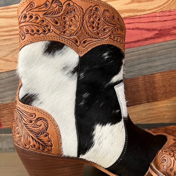 Myra Bag | Shoes | Hand Tooled Leather Genuine Cowhide Women Bootie ...